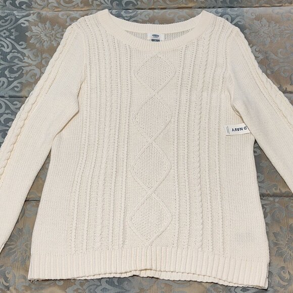 Old Navy | Sweaters | Old Navy Cream Cable Knit Sweater Nwts Size Xl ...